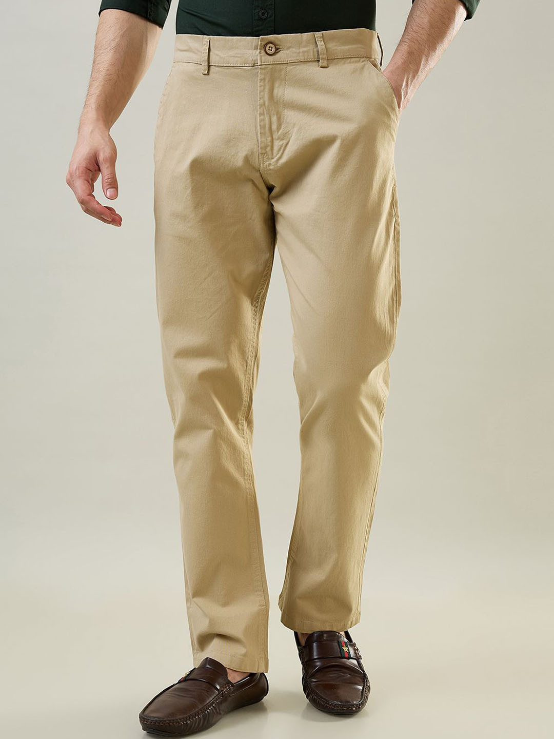 Buy TIM PARIS Men Regular Fit Mid Rise Trousers - Trousers for Men ...