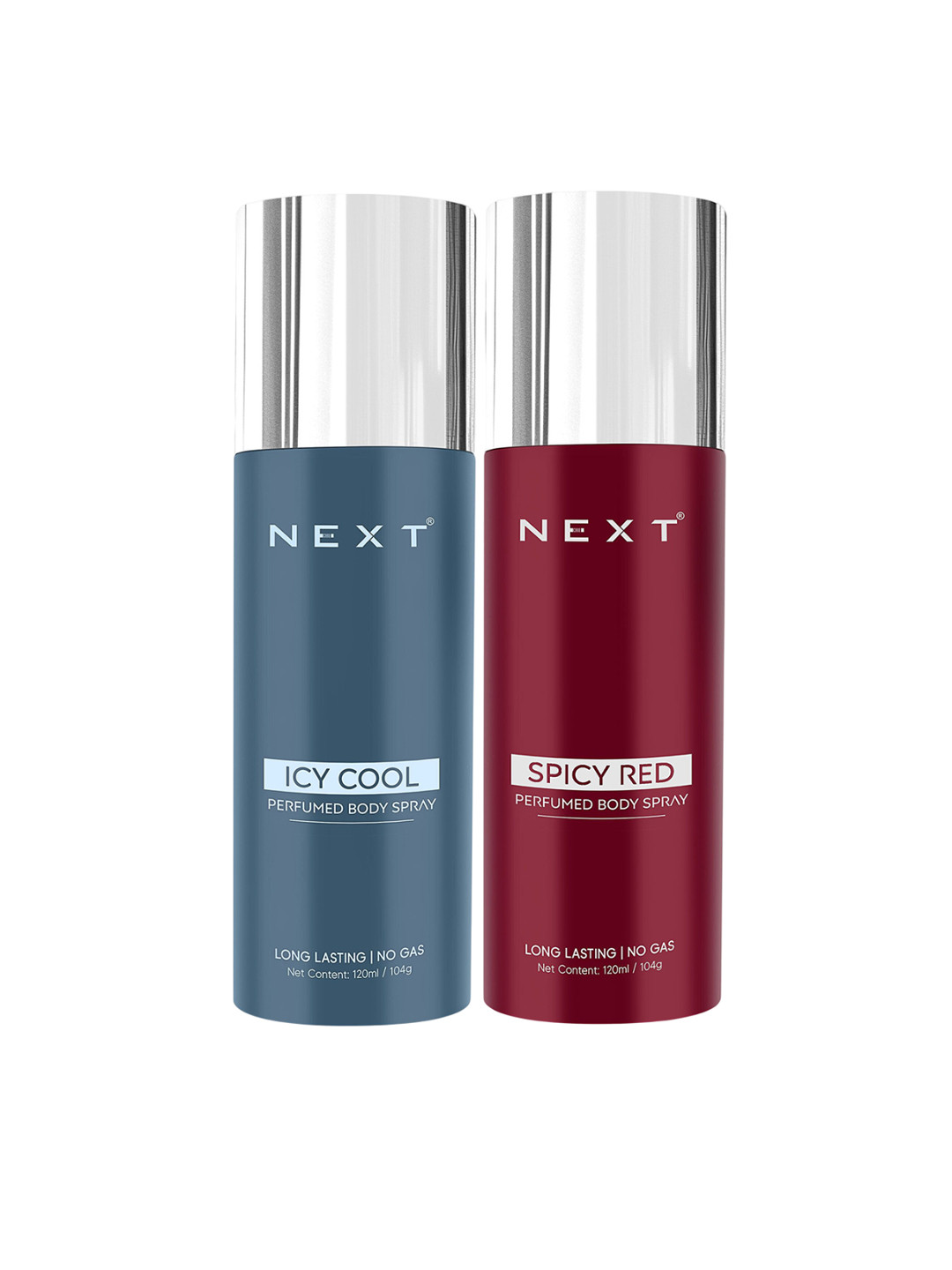 Buy NEXT CARE Set Of 2 Icy Cool & Spicy Red Long Lasting Perfumed Body ...