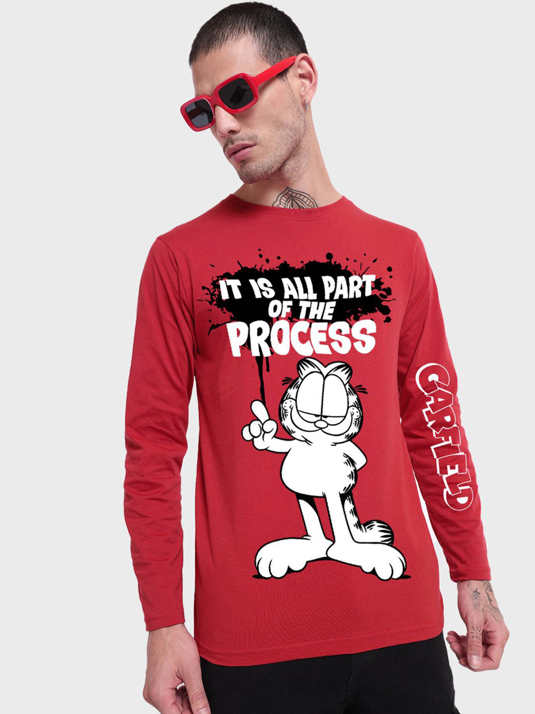 Buy Bewakoof Men Garfield Comic Print Round Neck T Shirt - Tshirts for ...