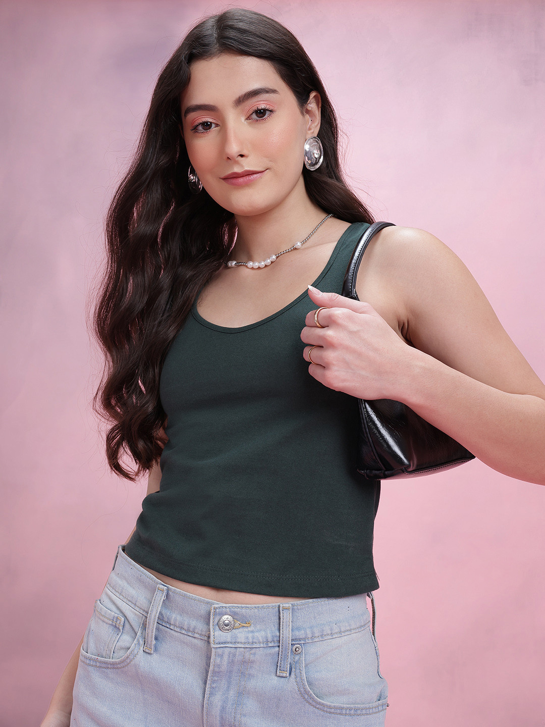 Buy DressBerry Scoop Neck Crop Top - Tops for Women 32016905 | Myntra