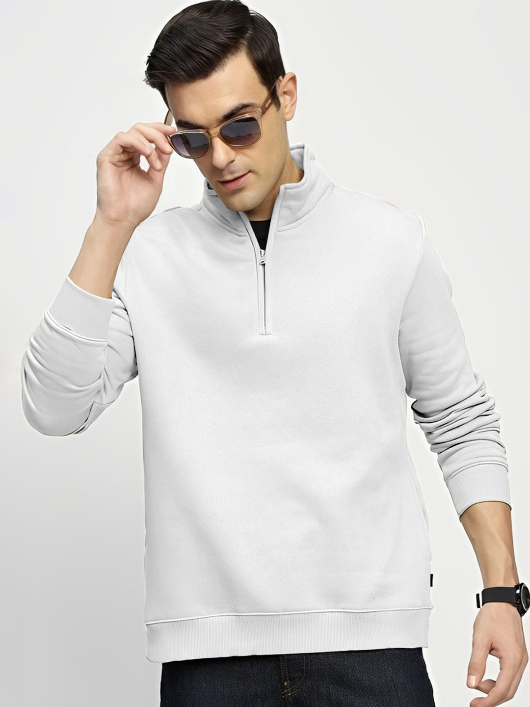 Buy AUSK Men Mock Collar Pullover Sweatshirt - Sweatshirts for Men ...