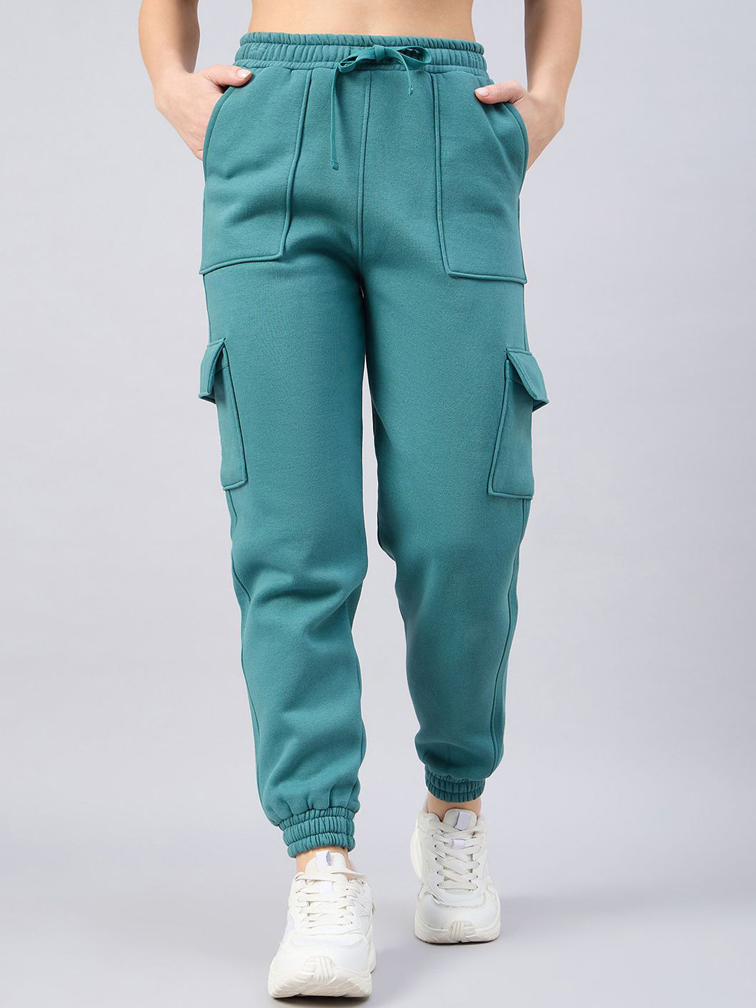 Buy FEMEA Women Fleece Regular Fit Mid Rise Winter Joggers - Track ...