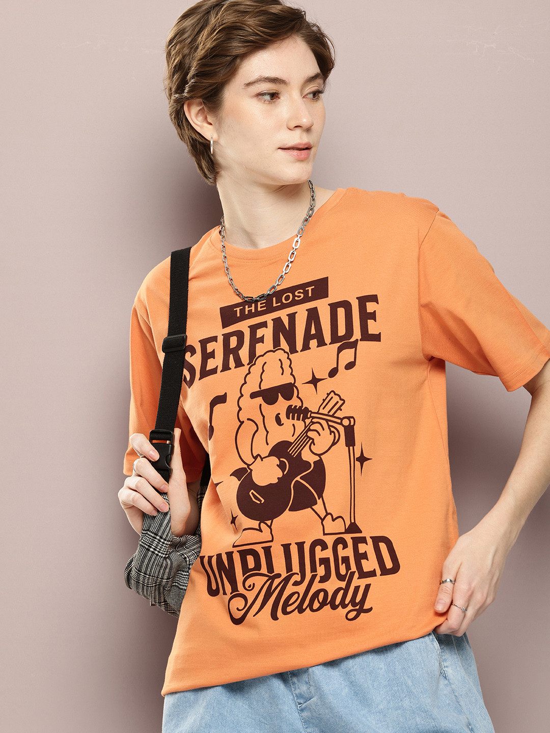 Buy DILLINGER Pure Cotton Graphic Printed Drop Shoulder Sleeves Relaxed ...