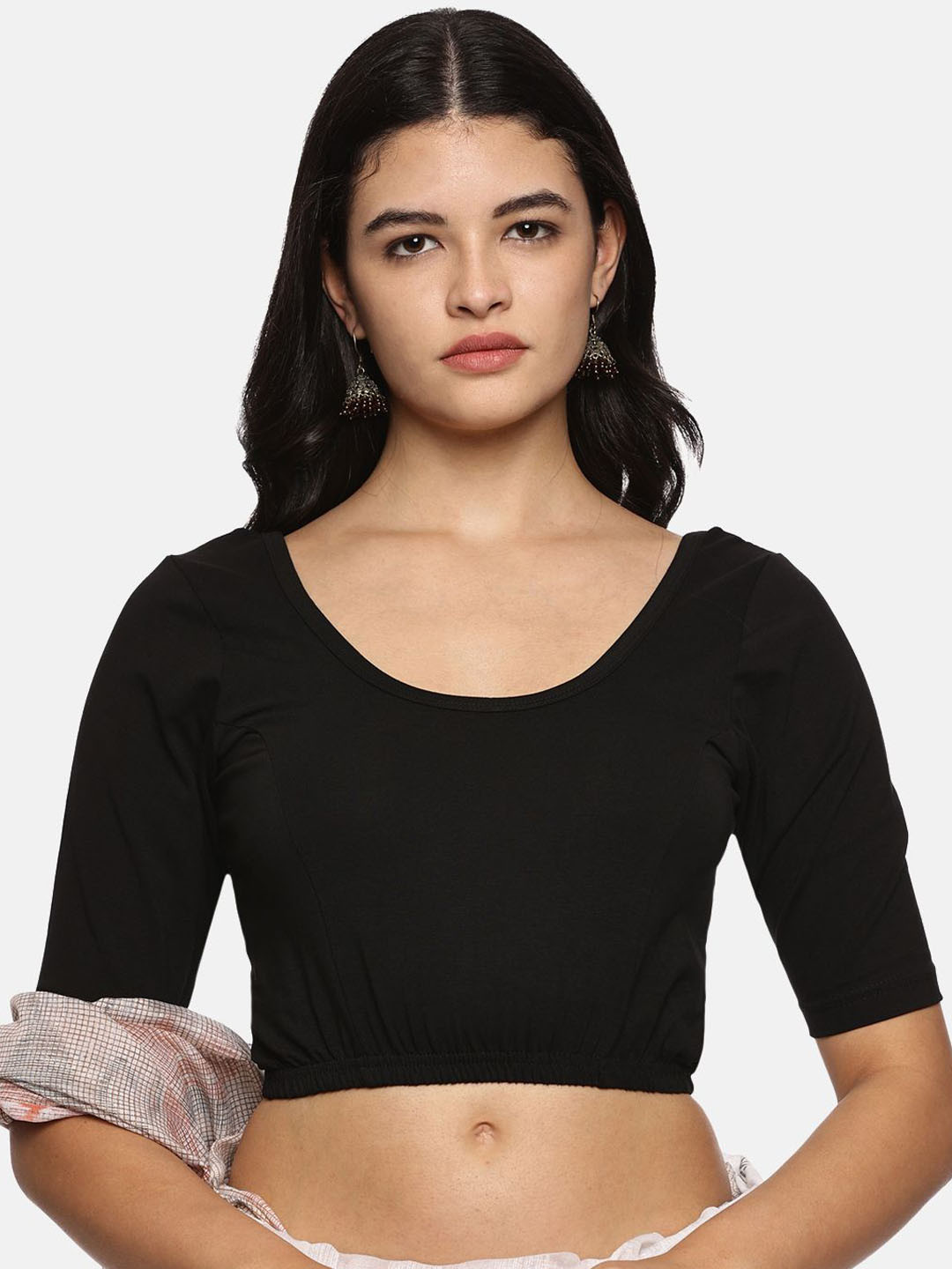 Buy NOT YET By Us Women Stretchable Readymade Saree Blouse - Saree ...