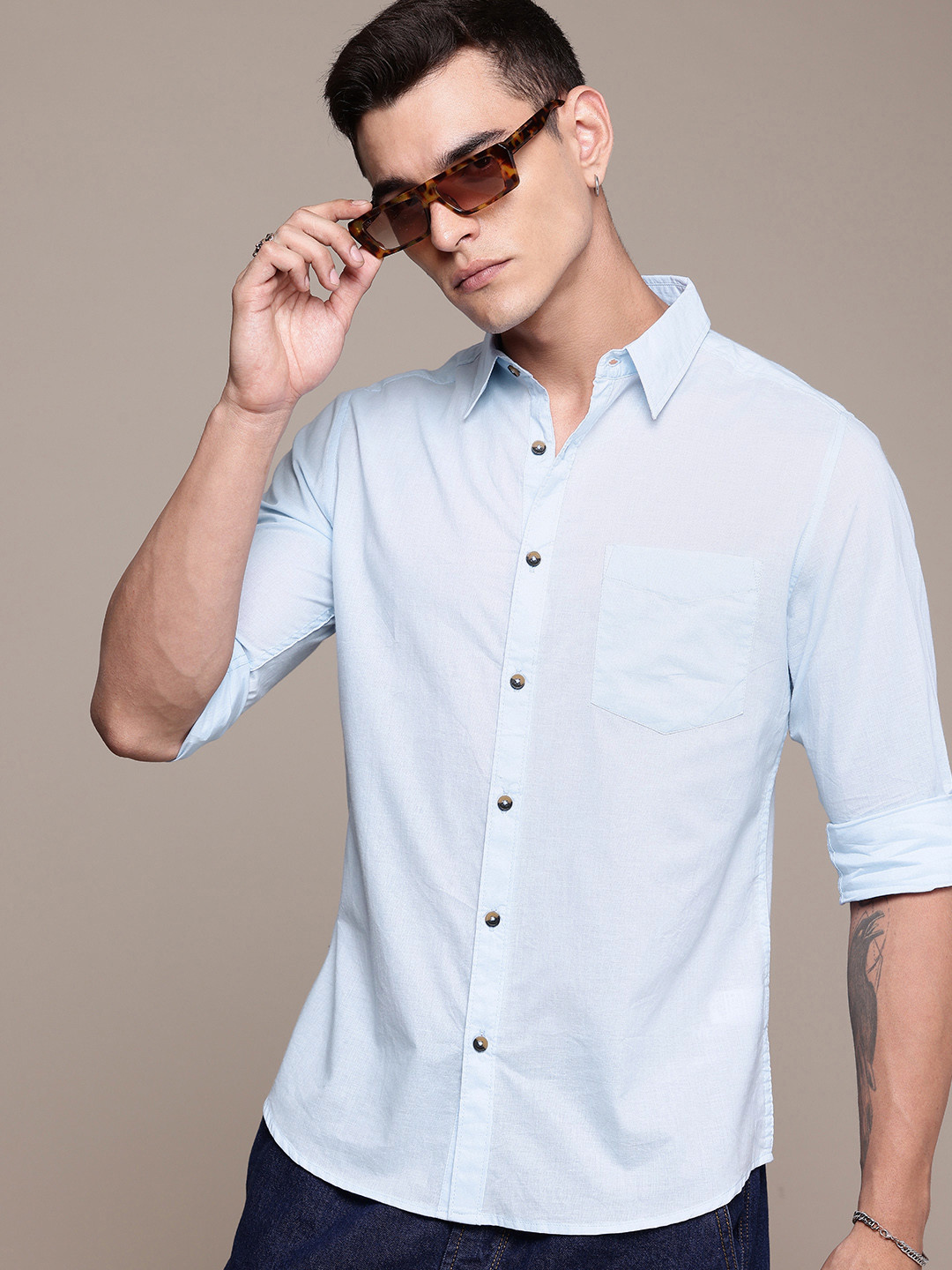 Buy The Roadster Life Co. Pure Cotton Opaque Casual Shirt - Shirts for Men 32023770 | Myntra