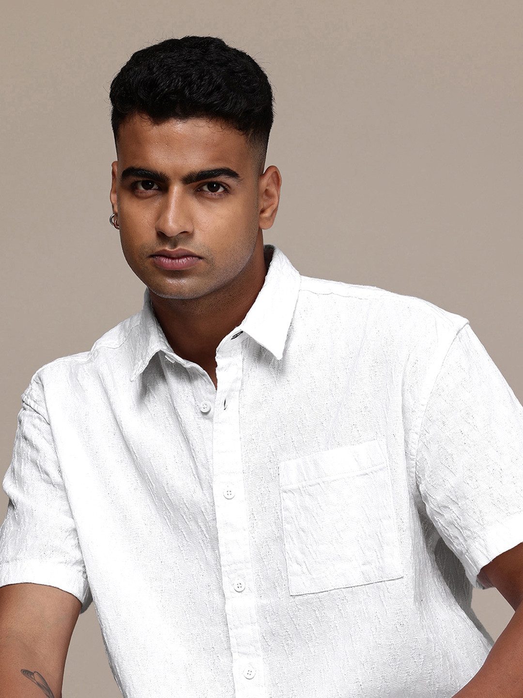 Buy The Roadster Life Co. Geometric Self Designed Pure Cotton Casual Shirt - Shirts for Men ...