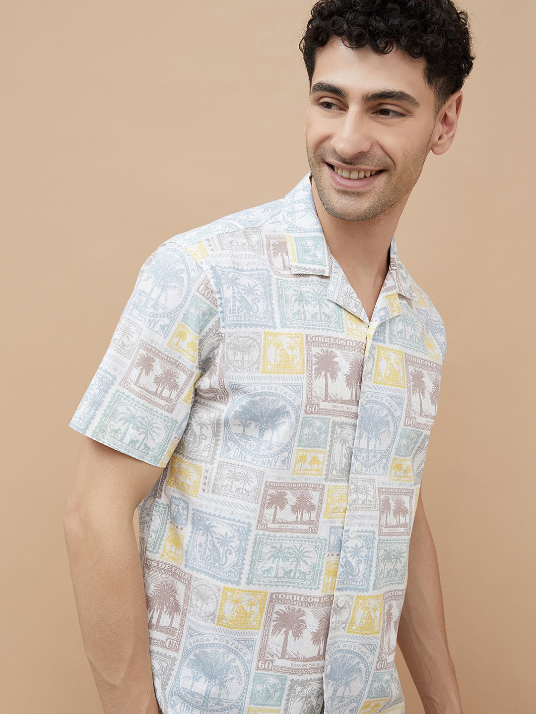 Buy CODE By Lifestyle Men Cuban Collar Ethnic Motifs Printed Cotton ...