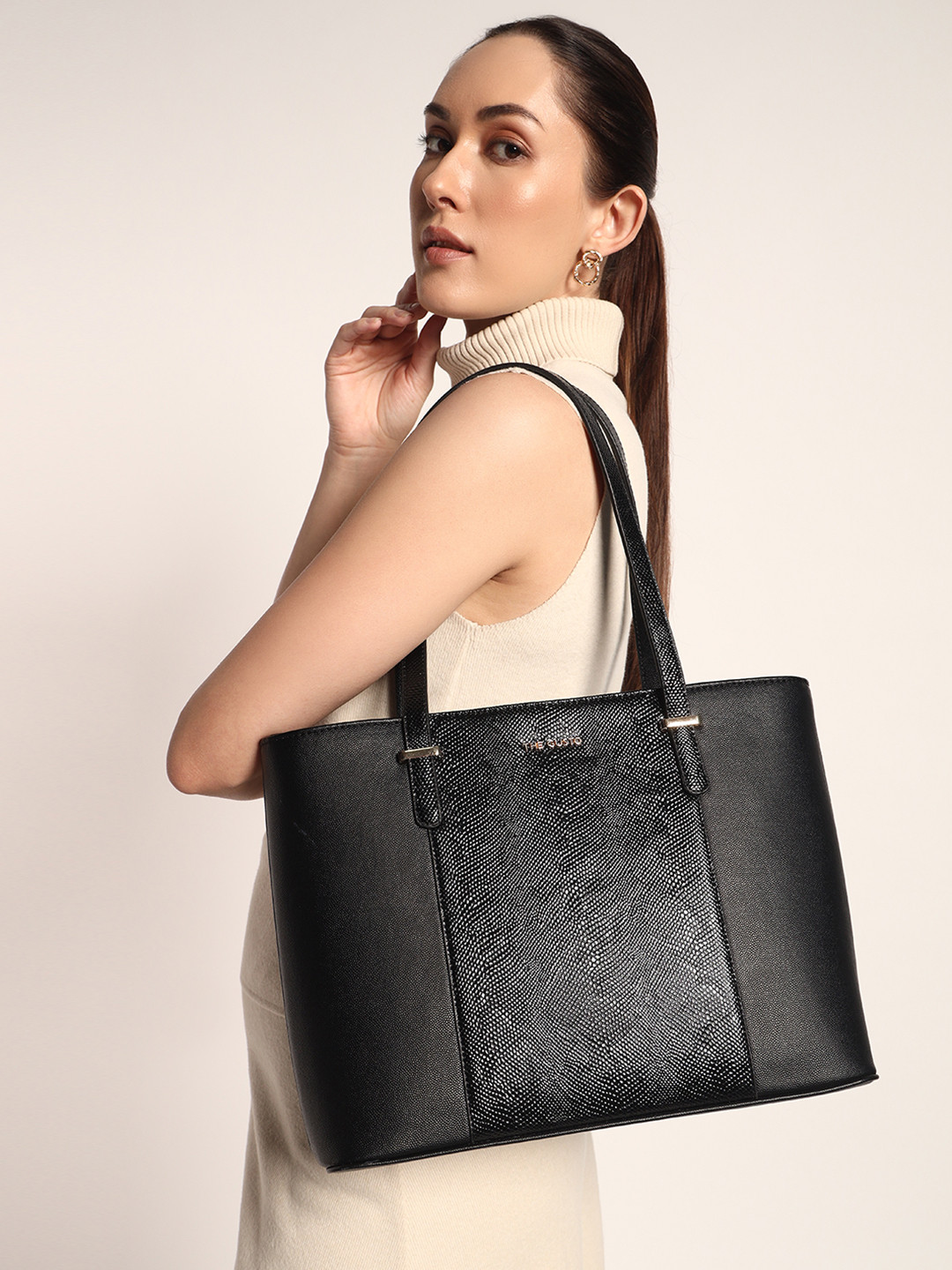 Buy THE GUSTO Women Textured Structured Leather Shoulder Bag - Handbags ...