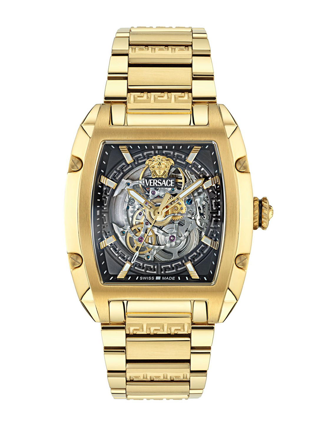 Buy Versace Dominus Men Skeleton Dial & Stainless Steel Straps Analogue ...