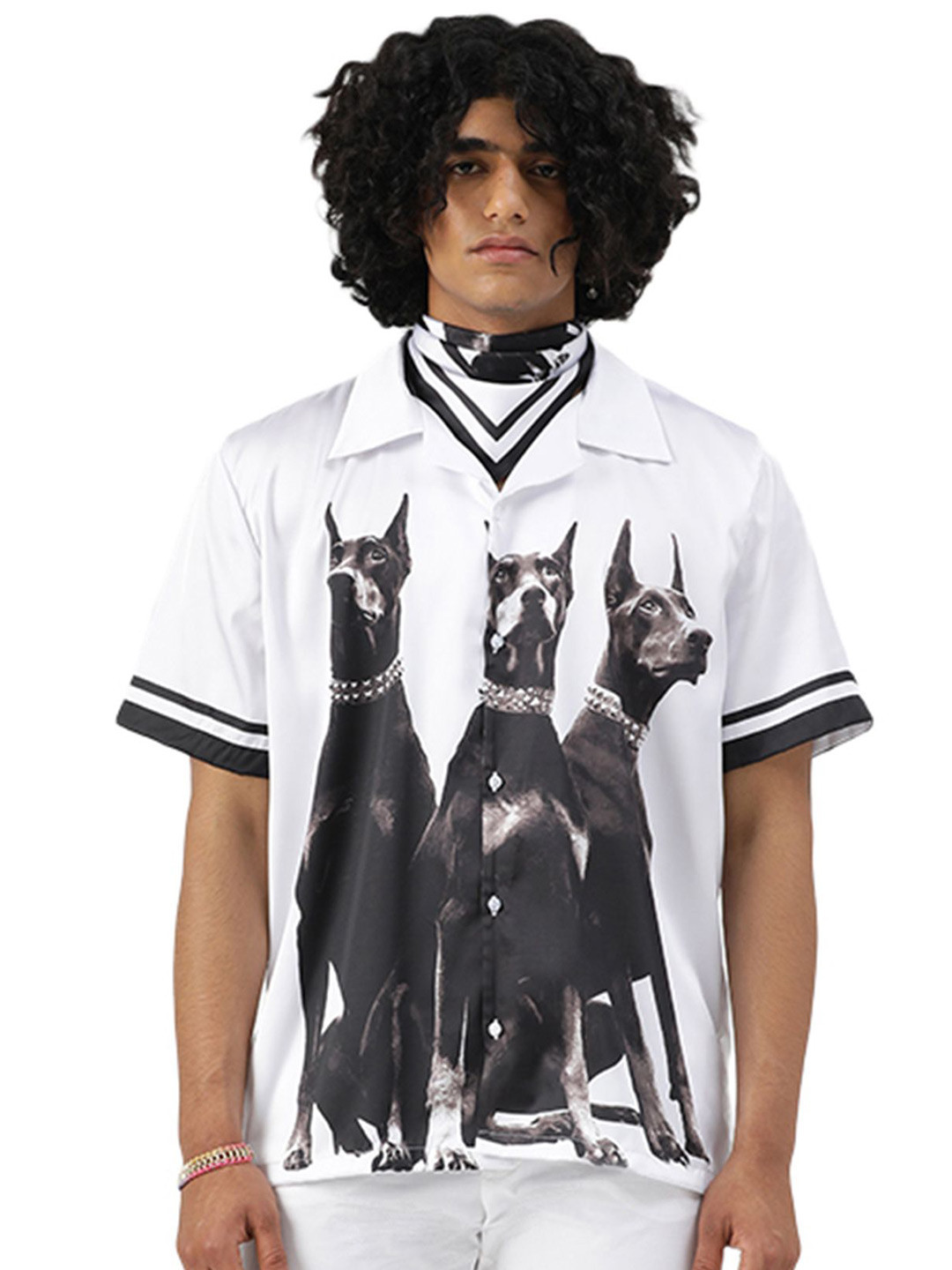 Buy CLUBHAVANA Dapper Doodles Comfort Printed Cuban Collar Premium Soft ...