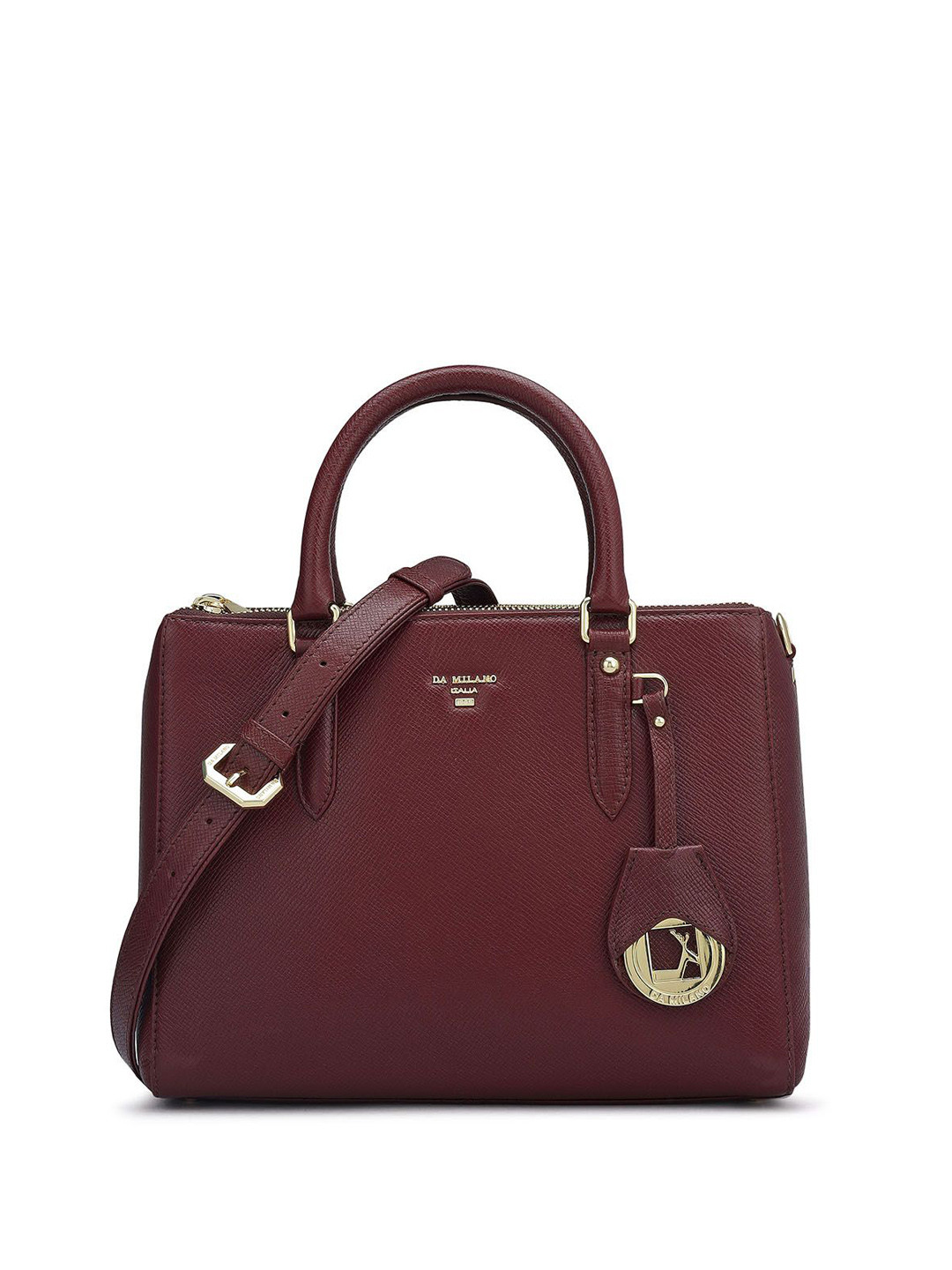 Buy Da Milano Women Textured Structured Leather Handheld Bag - Handbags ...
