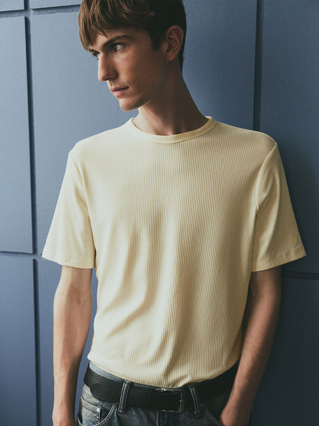 Buy H&M Slim Fit Ribbed T Shirt - Tshirts for Men 32047062 | Myntra