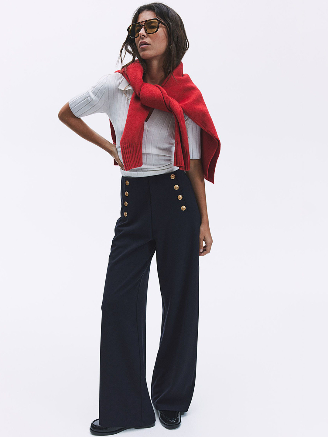 Buy H&M Button Front Trousers - Trousers for Women 32047430 | Myntra