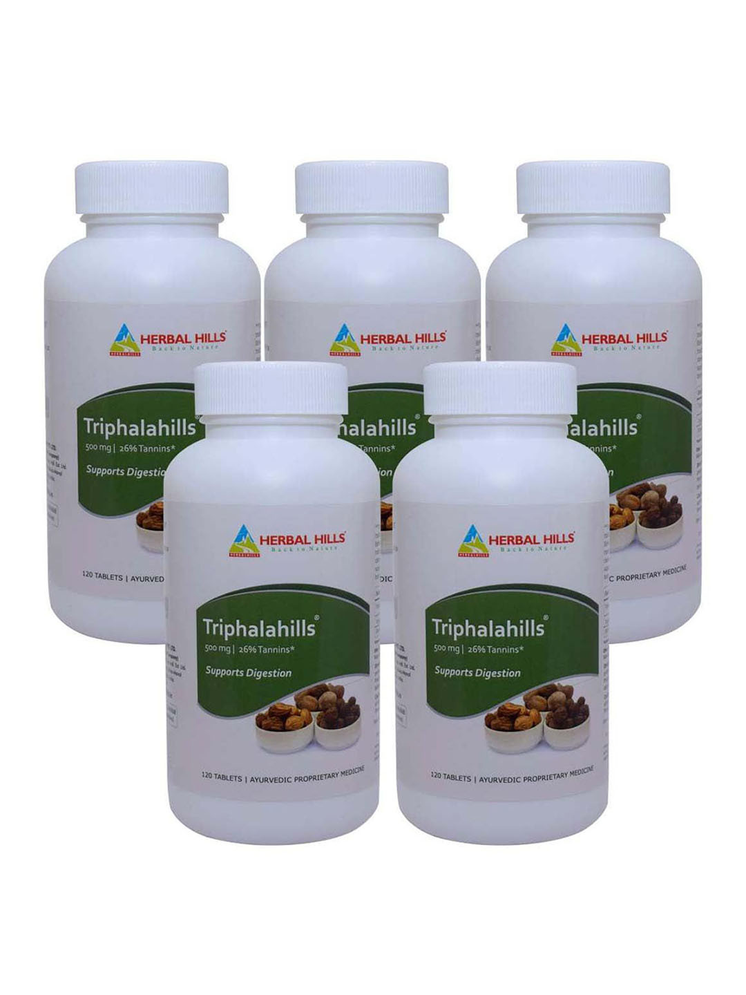 Buy Herbal Hills Triphala Tablets (120 Tablets (Pack Of 5)) - Herbal ...