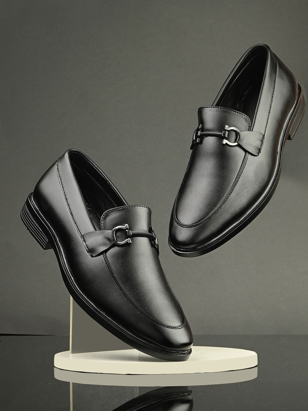 Buy HERE&NOW Men Round Toe Formal Slip On Shoes - Formal Shoes for Men ...