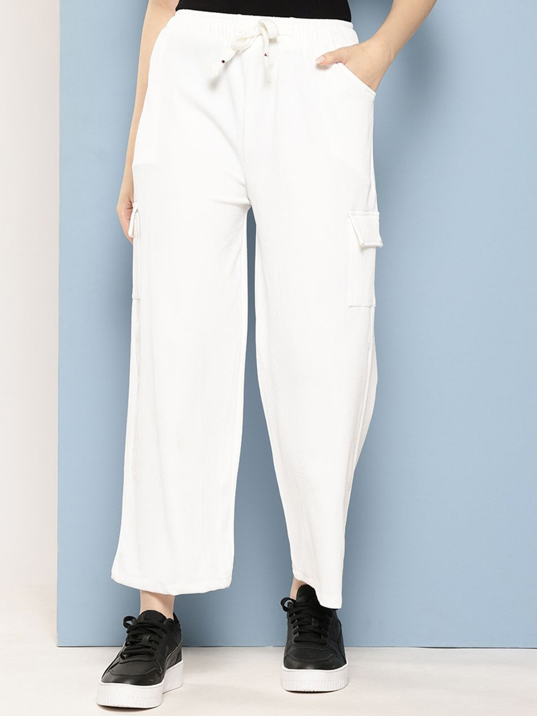 Buy BAESD Girls Smart Flared Mid Rise Cotton Cargos - Trousers for ...