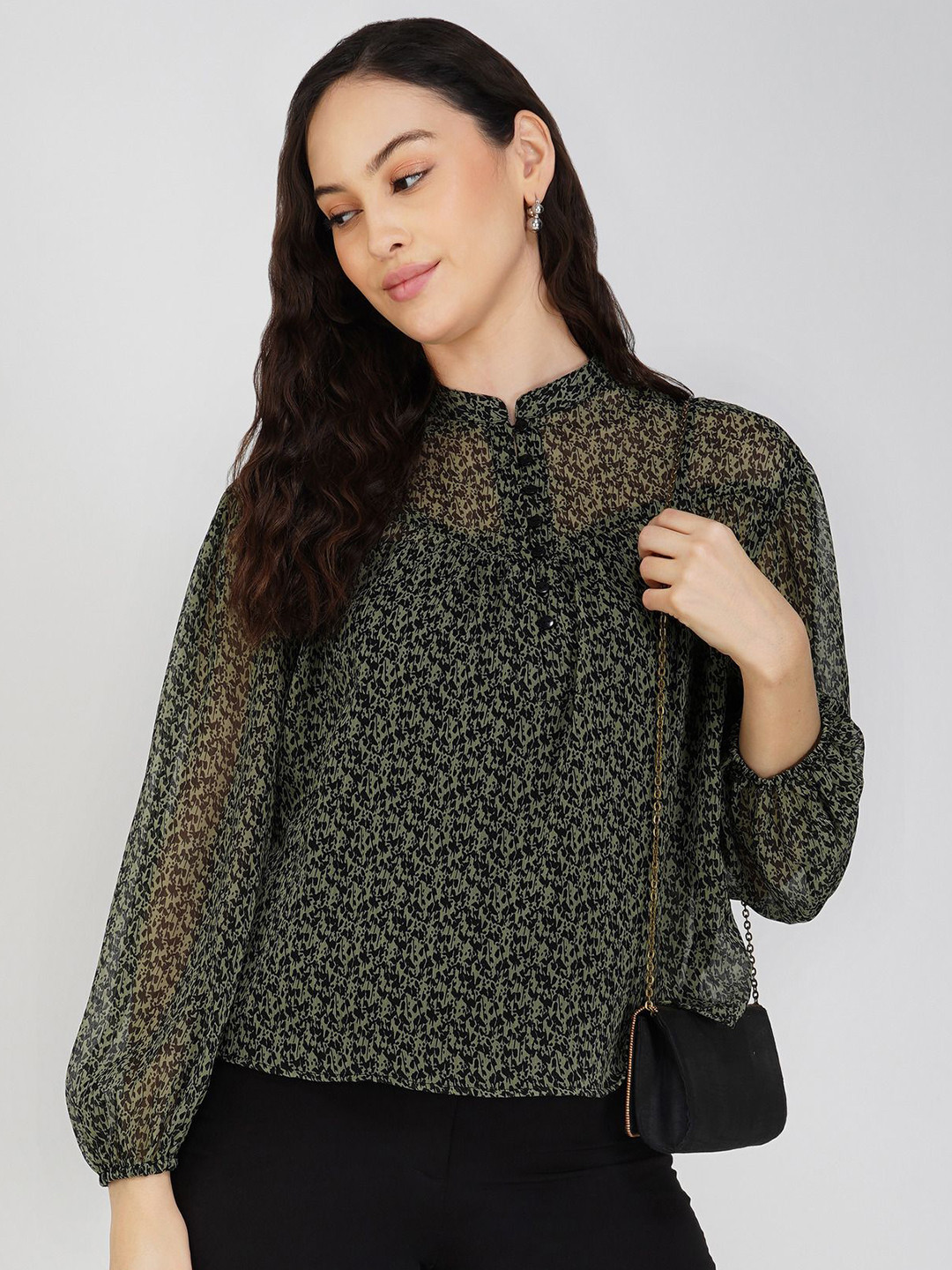 Buy Avor Lifestyle Women Mandarin Collar Top - Tops for Women 32064652 ...