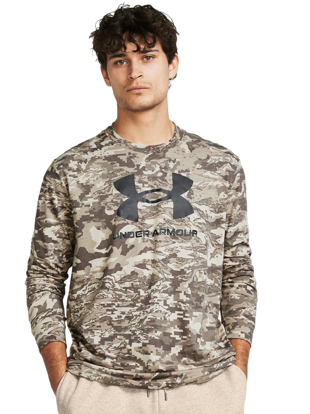 Buy UNDER ARMOUR Men Camouflage Printed Round Neck Cotton T Shirt ...
