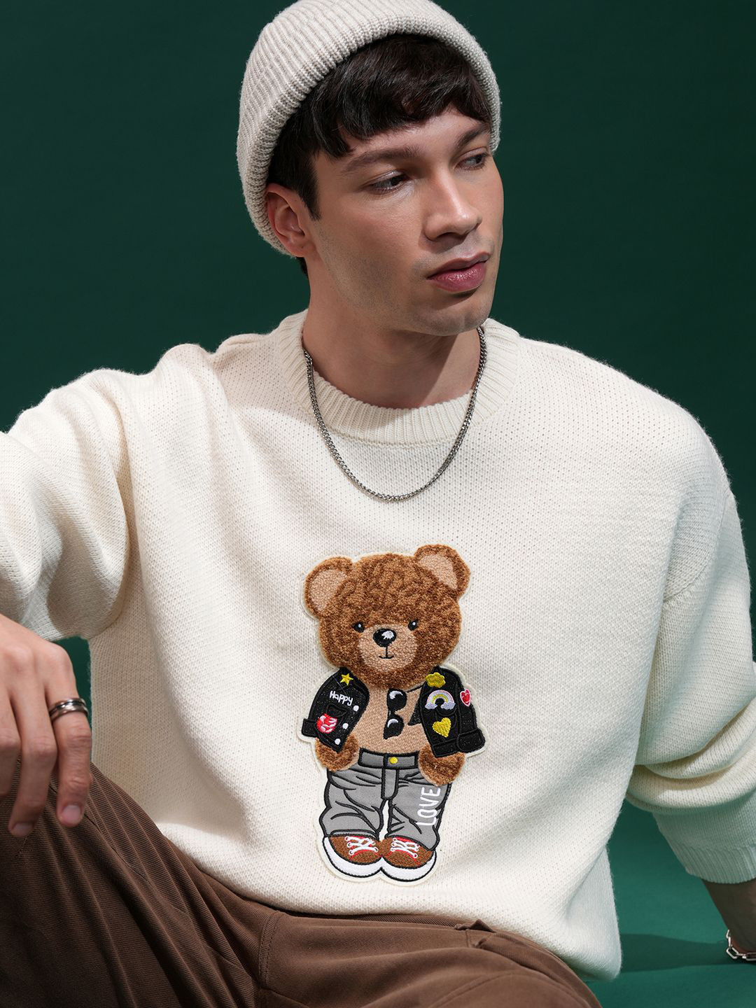 Buy HIGHLANDER Men Embellished Round Neck Sweater - Sweaters for Men ...