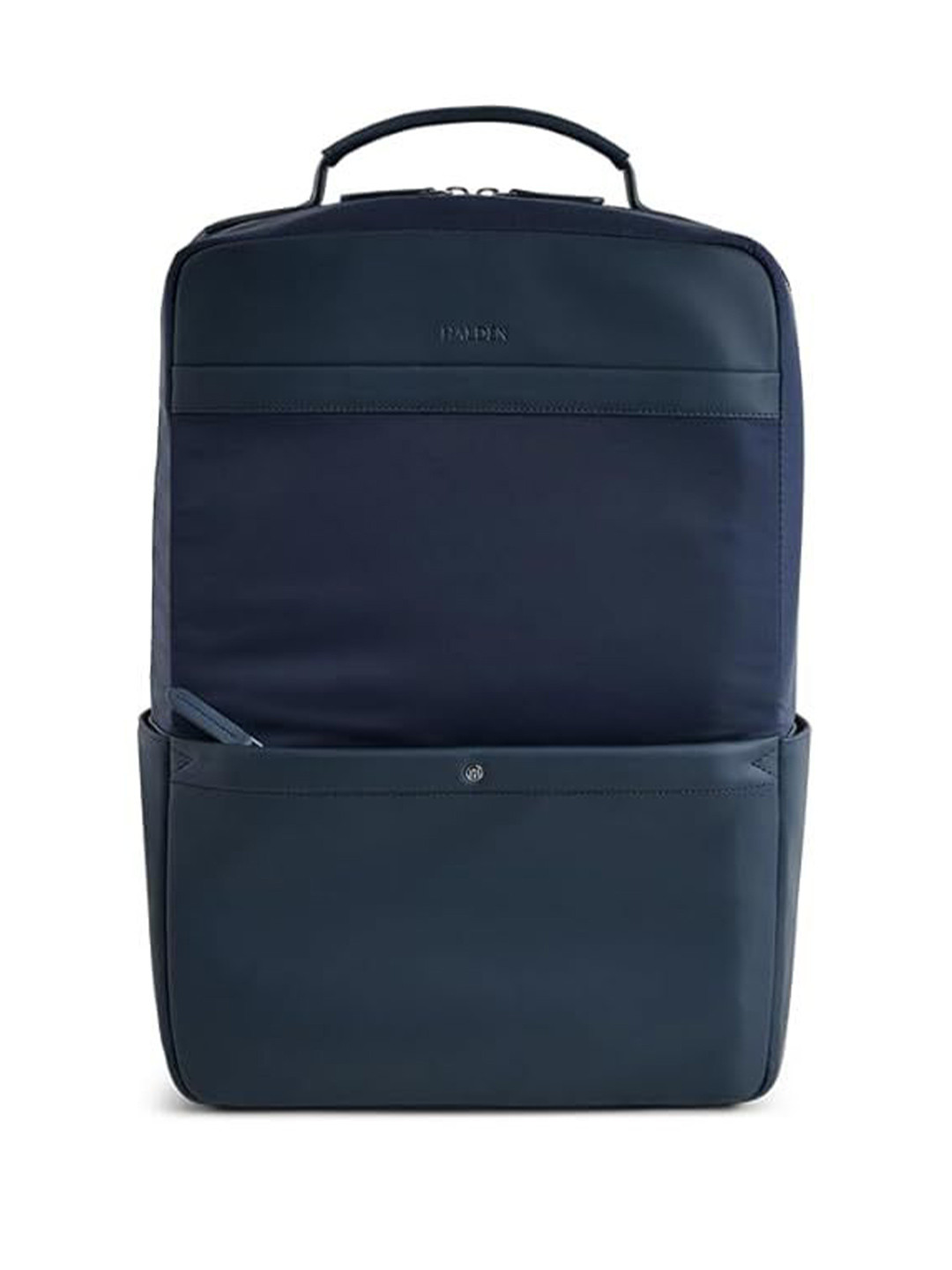 Buy HALDEN HADLEY Backpack For Laptop 14.3", Padded Trolley Straps Vegan Leather With Poly D ...