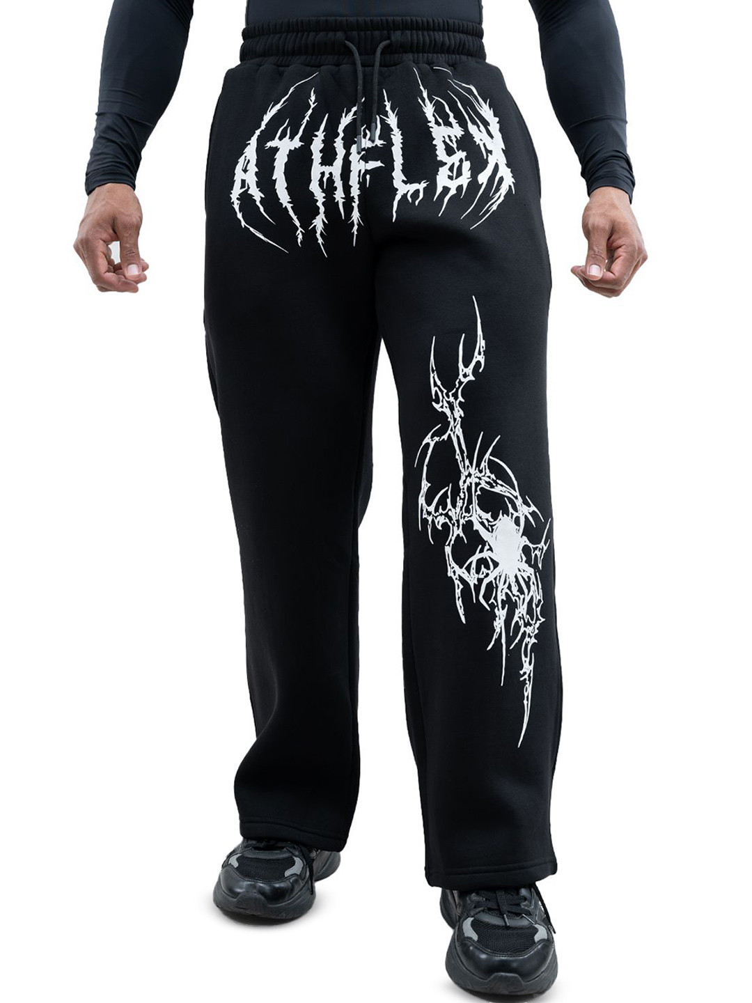 Buy Athflex Men's Dark Flex Straightpants Cotton Fleece Fabric And Relaxed Style For Gym - Track ...