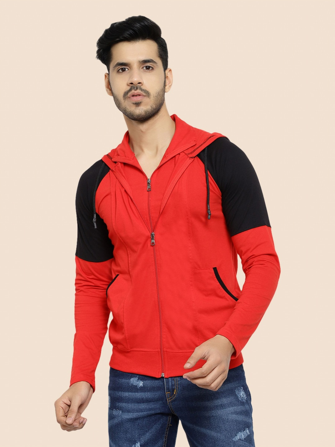 Buy Black Collection Men Colourblocked Hooded Tshirt - Tshirts for Men 32073949 | Myntra