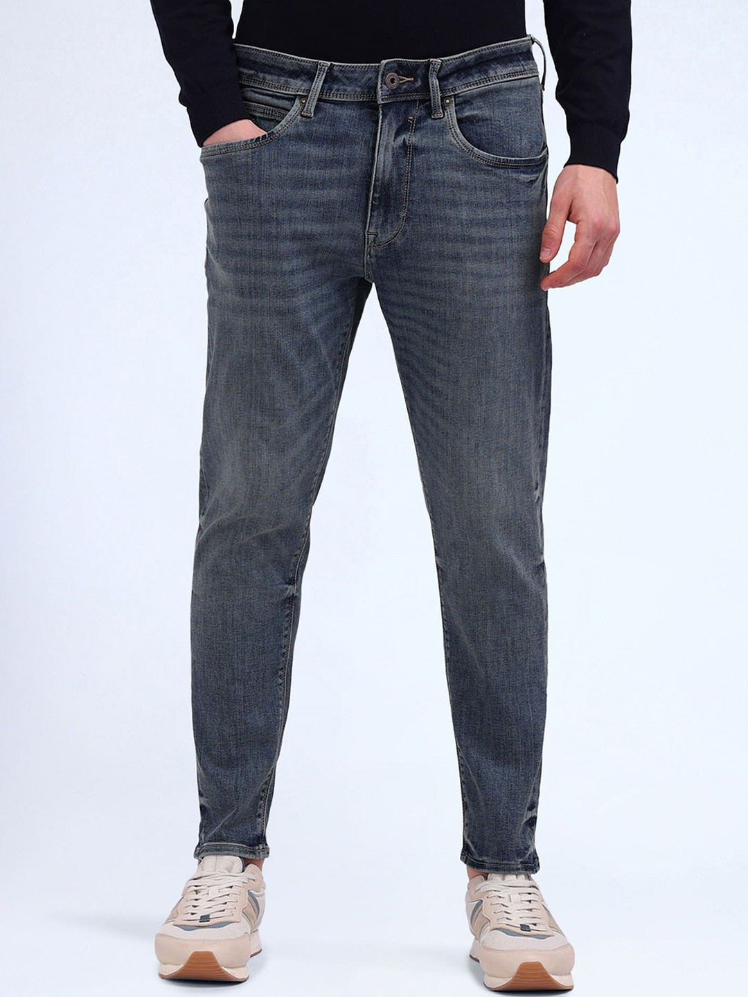 Buy Flying Machine Men Cotton Slim Fit Mid Rise Heavy Fade Stretchable ...