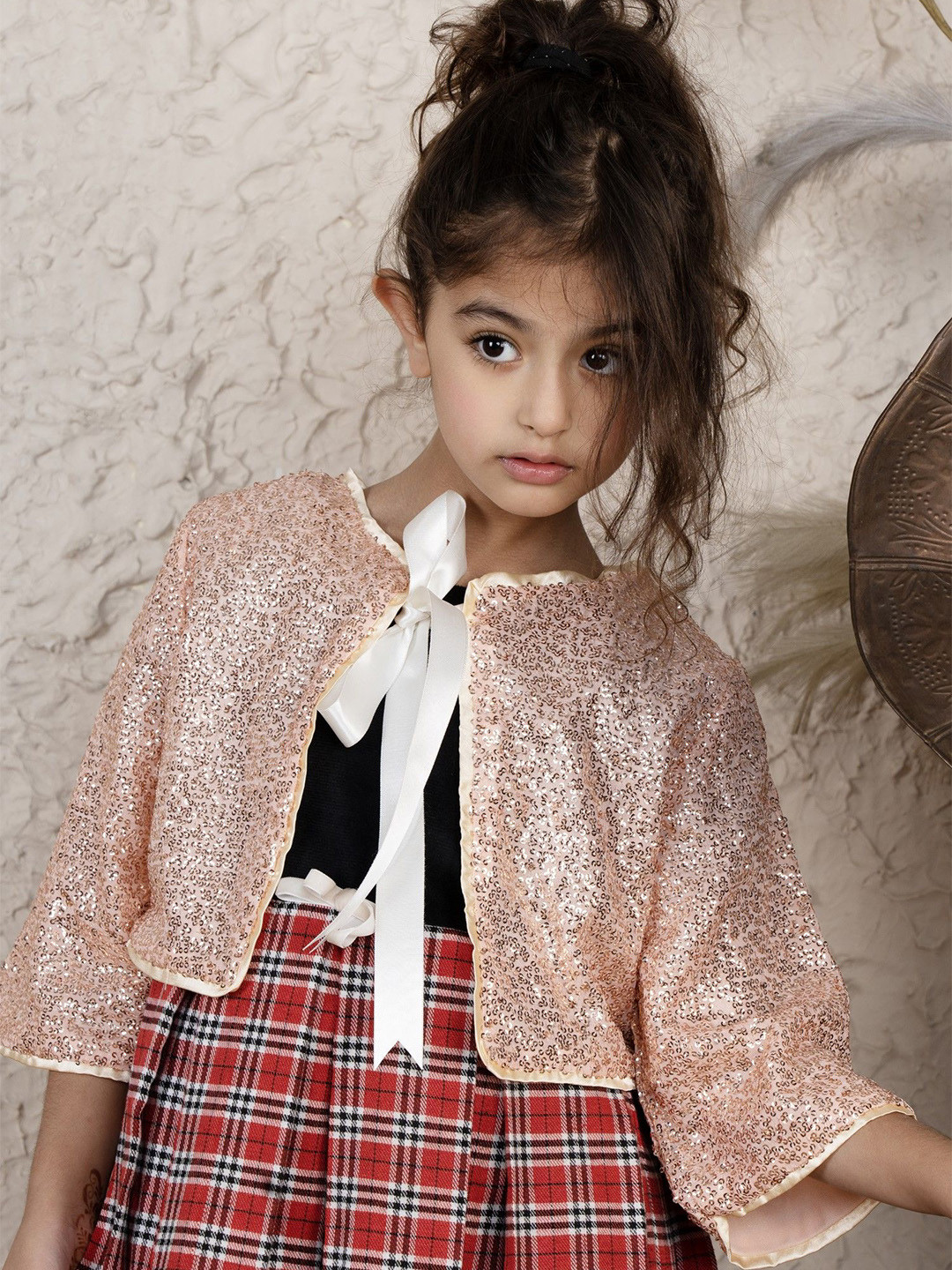 Buy Foreverkidz Girls Party Embellished Crop Tie Up Shrug - Shrug for ...