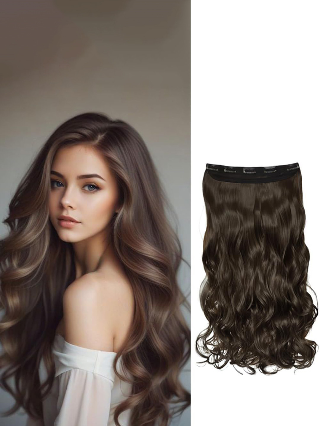 Buy D Divine Clip In Wavy Locks Hair Extension 22 Inch Brown - Hair ...