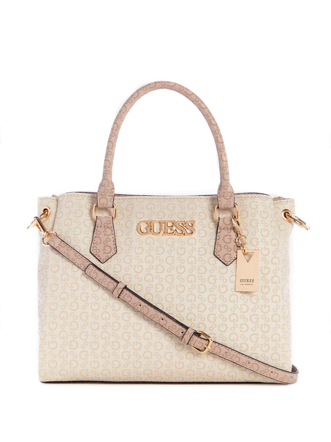 Buy GUESS Brand Logo Textured Structured Handheld Bag - Handbags for ...