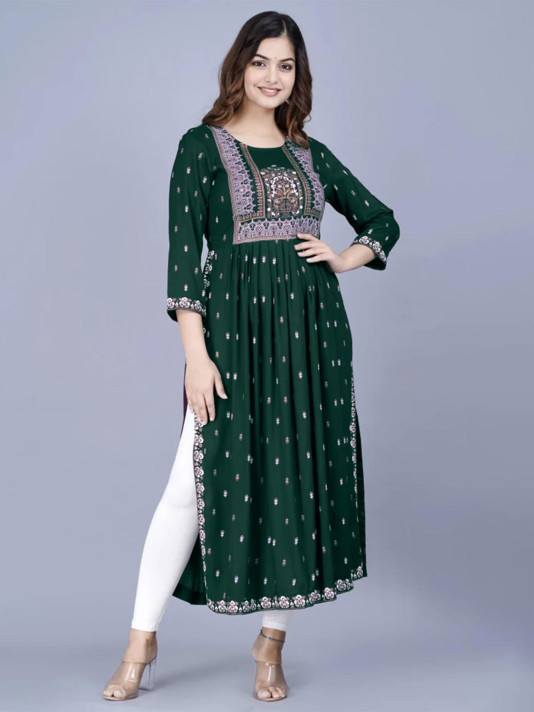 Buy Niona Women Printed Naira Cut Straight Kurta - Kurtas for Women ...