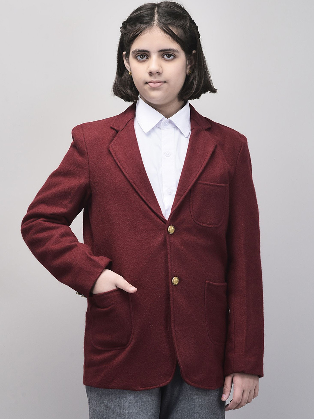 Buy Noty Kids Notched Lapel Woollen School Winter Blazer - Blazers for ...