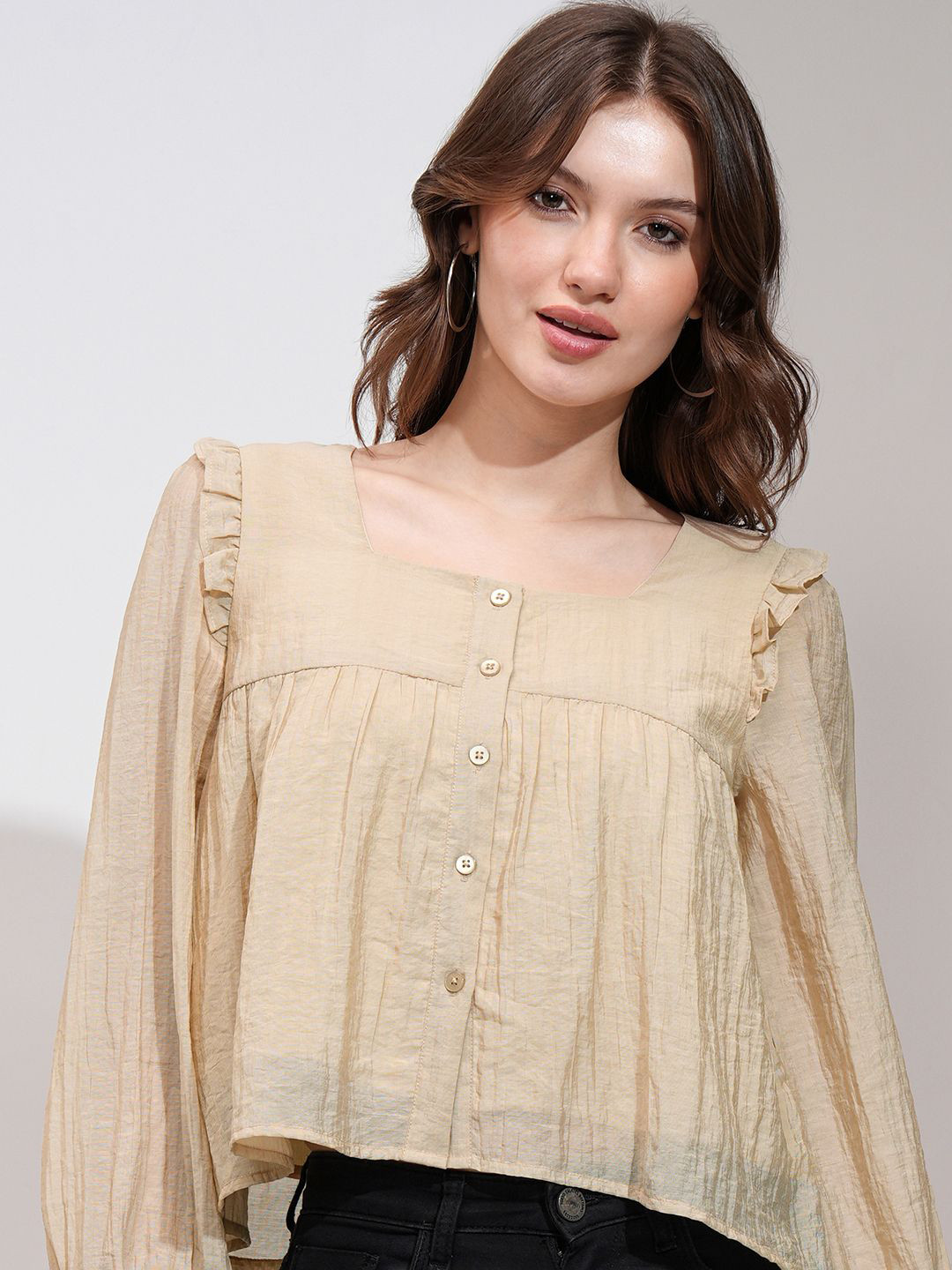 Buy CHIC BY TOKYO TALKIES Women Styled Back Ruffled Top - Tops for ...