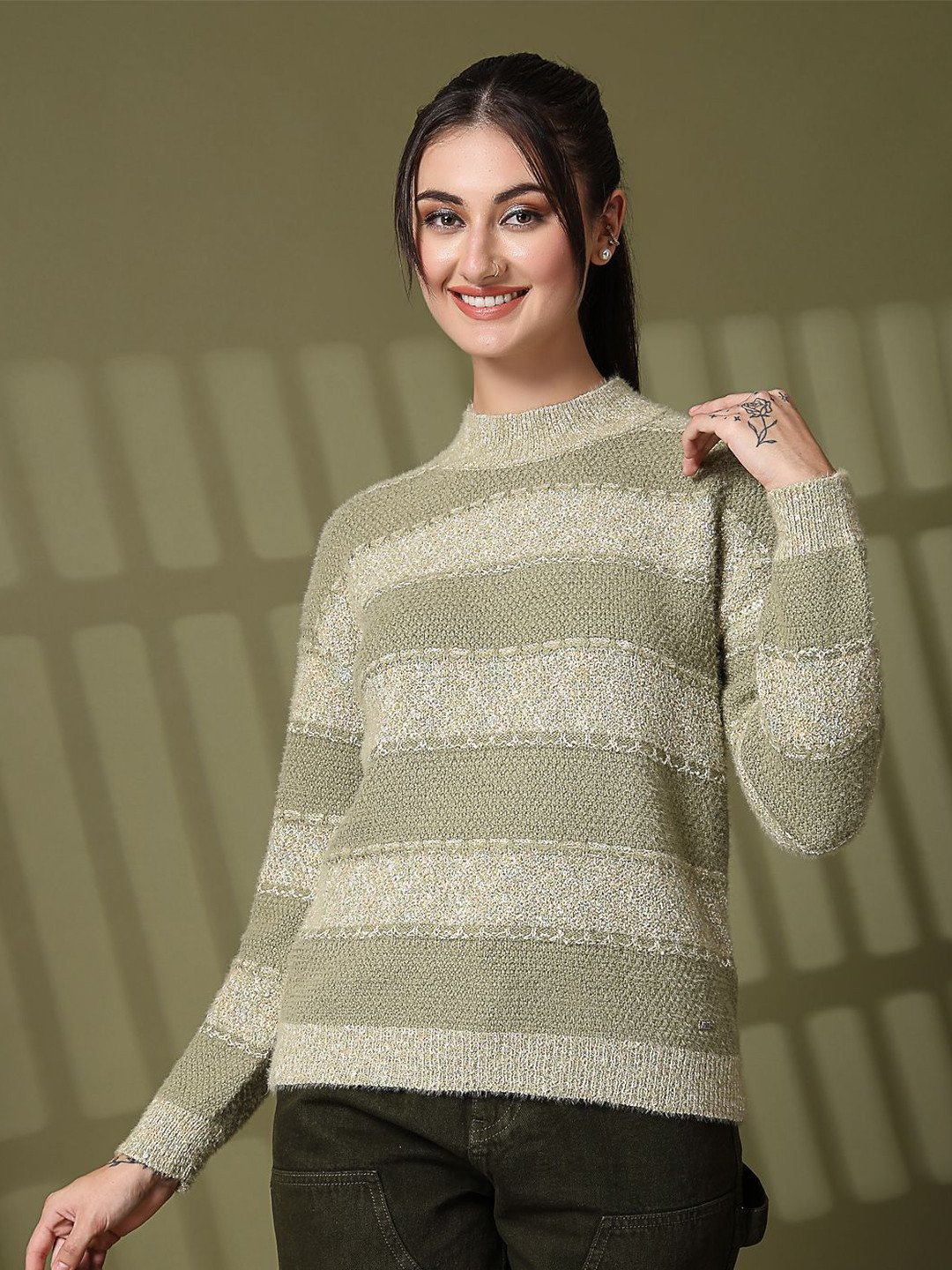 Buy Juelle Women Striped Pullover - Sweaters for Women 32090843 | Myntra