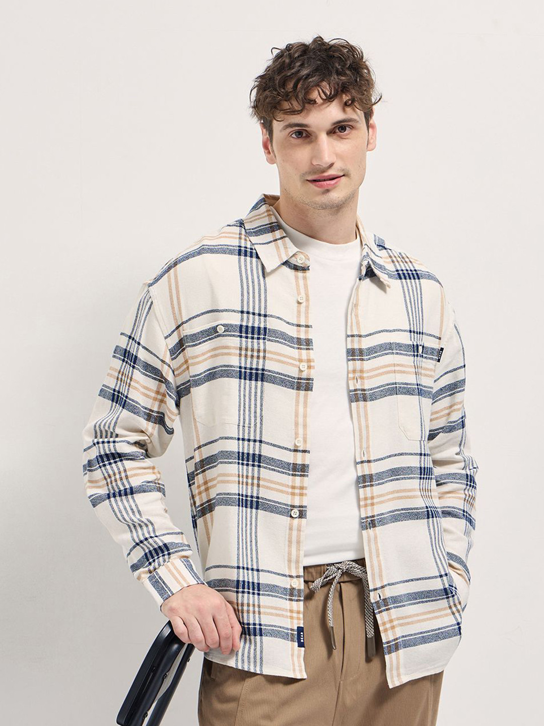 Buy THE BEAR HOUSE Men Checked Cotton Relaxed Fit Casual Shacket ...
