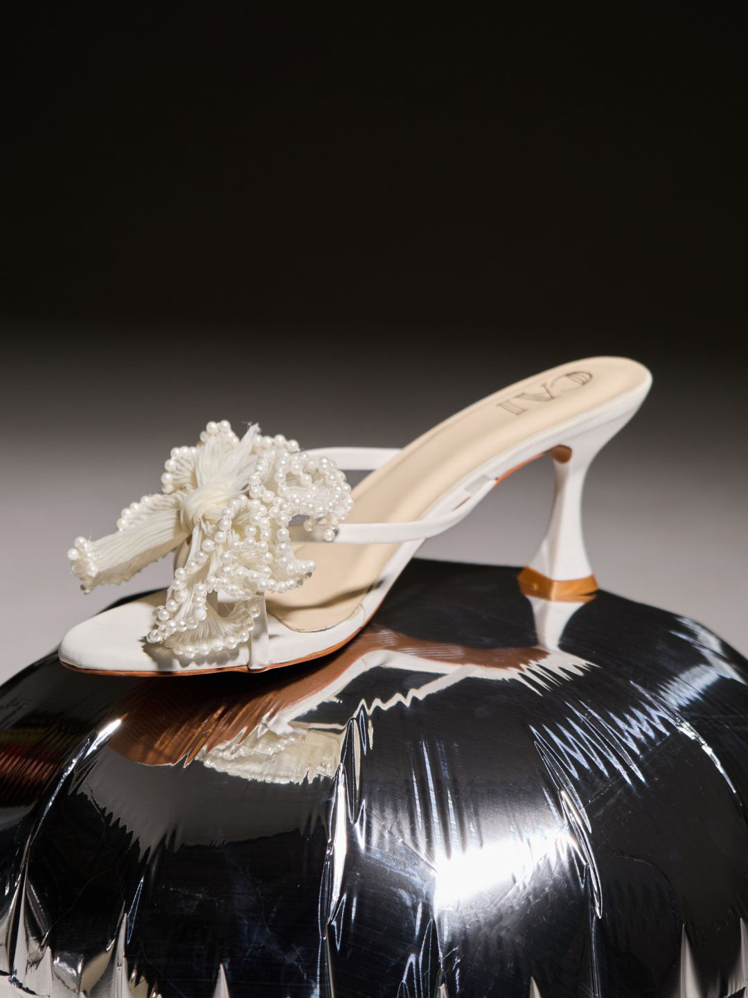 Buy CAI Women White Ruffle Heels - Heels for Women 32104018 | Myntra