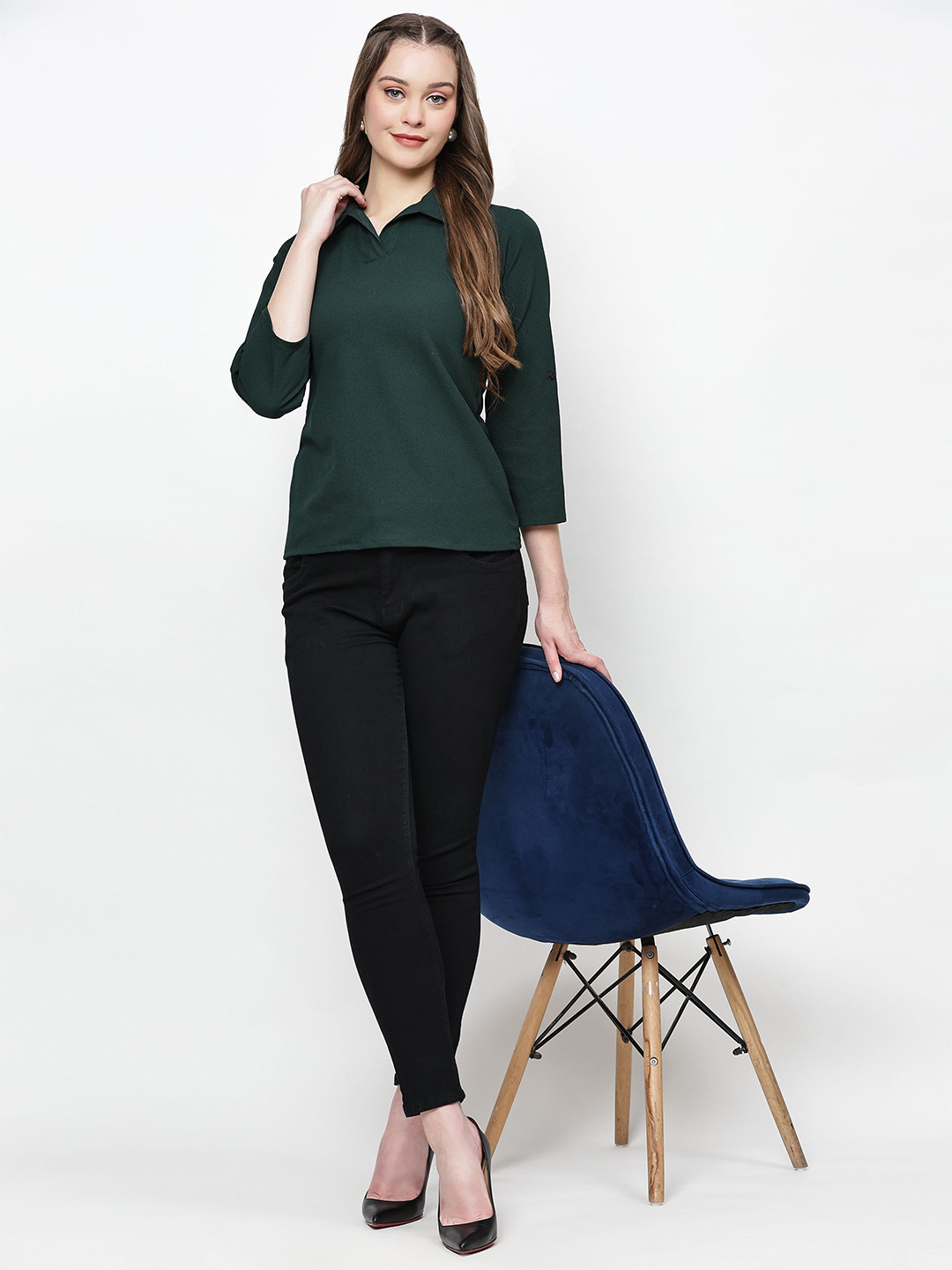 Buy TrendRush Women Shirt Collar Formal Top - Tops for Women 32104062 ...