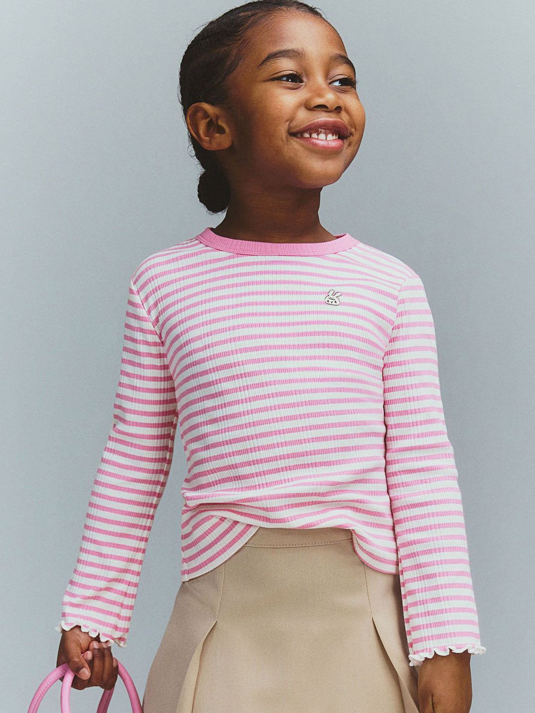 Buy H&M Embroidery Detail Jersey Top - Tops for Girls 32107698 | Myntra
