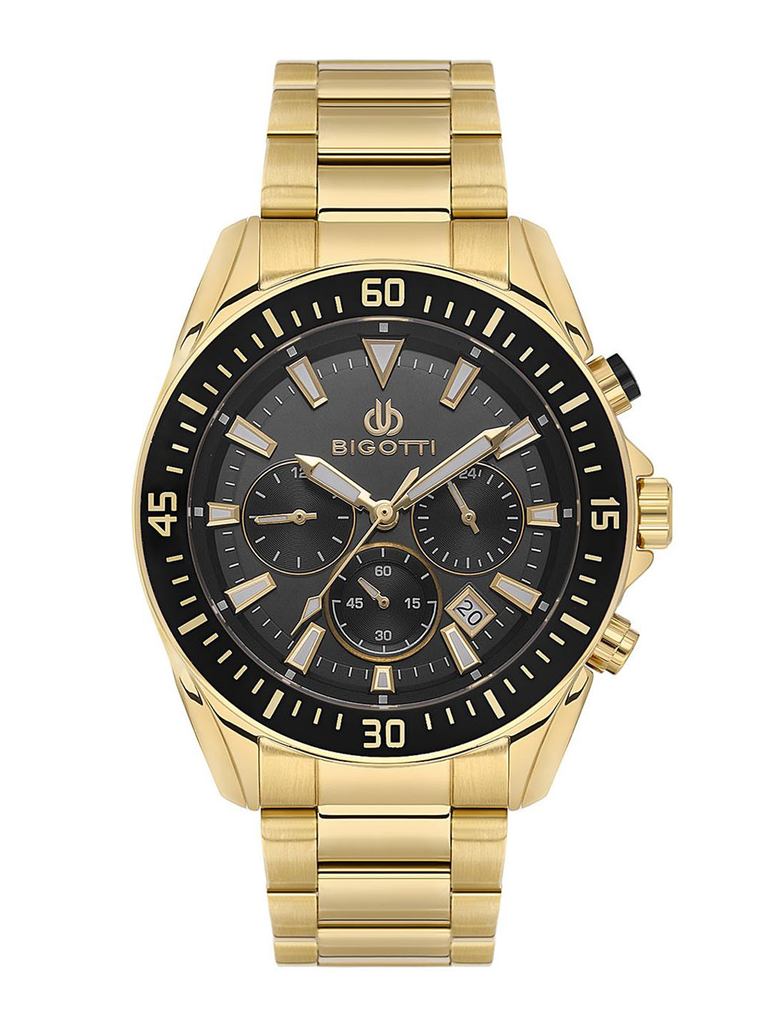 Buy BIGOTTI Men Embellished Dial & Stainless Steel Straps Analogue ...