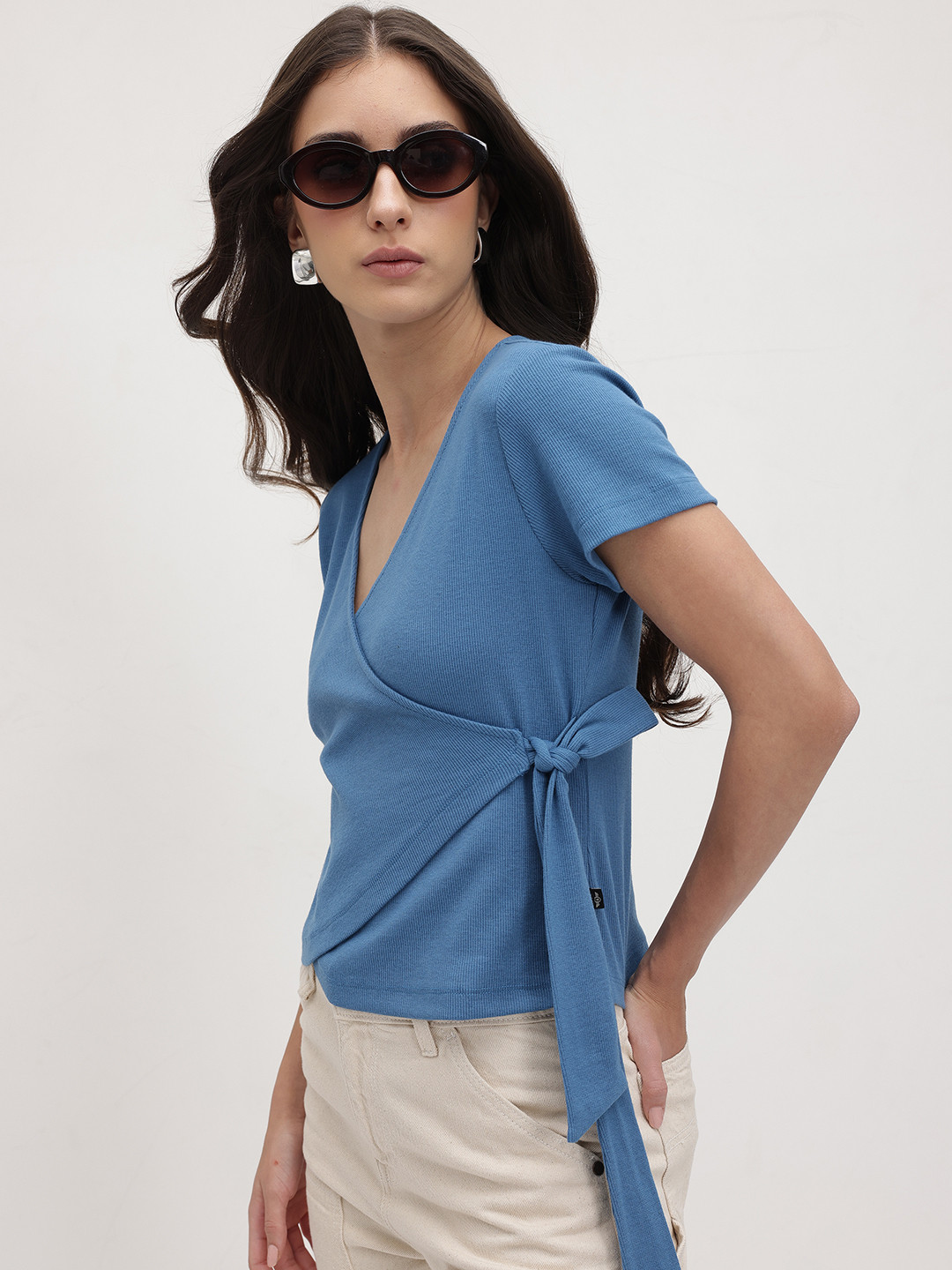 Buy The Roadster Life Co. Ribbed Wrap Style Top - Tops for Women ...