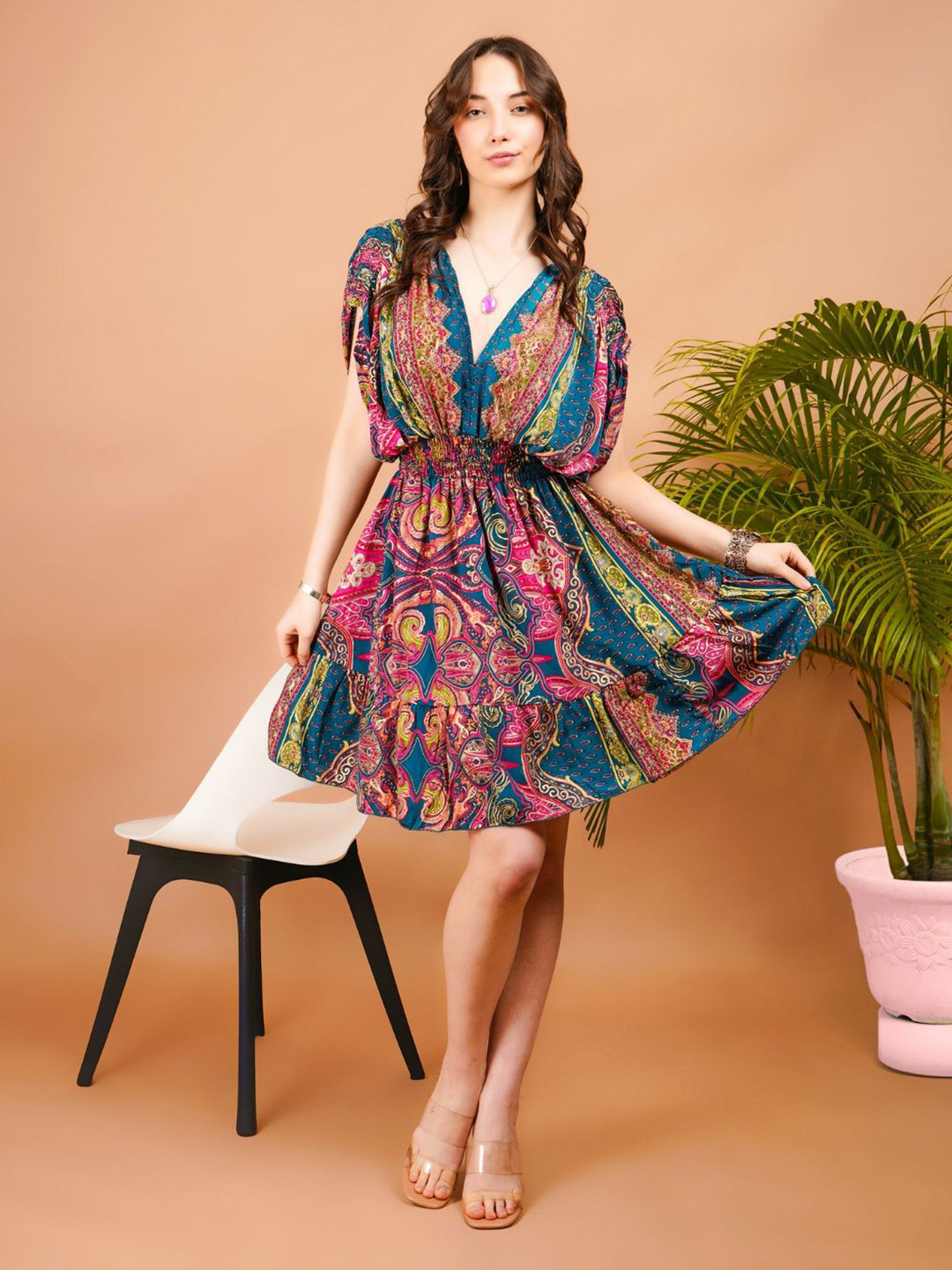 Buy Boholyfe Women Radiant Glow Paisley Print Boho Mini Dress - Dresses for Women 32119155 | Myntra