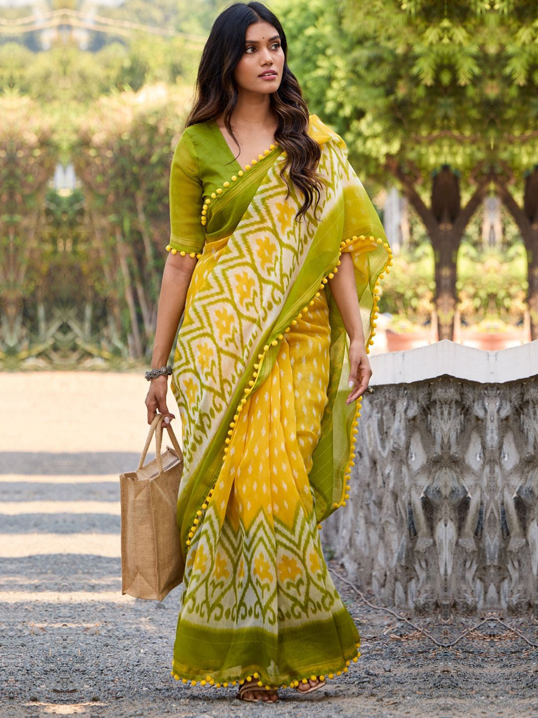 Buy CHUDIYA Batik Printed Pure Cotton Block Print Saree - Sarees for ...