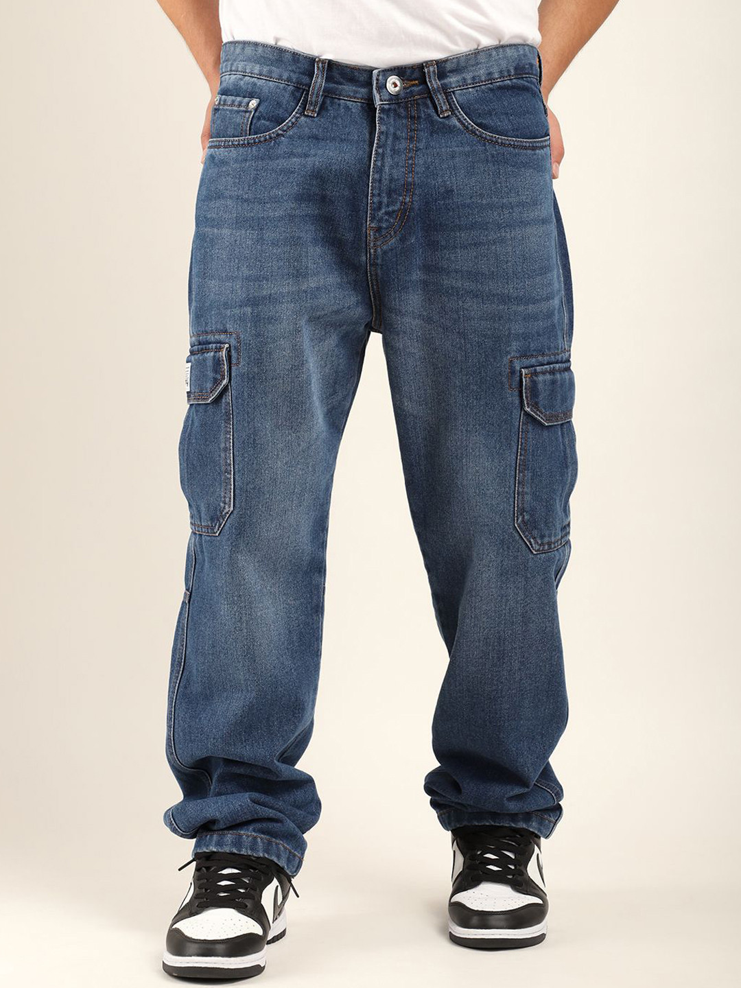 Buy JIMMY & JORDAN Men Jean Mildly Distressed Light Fade Jeans Baggy ...