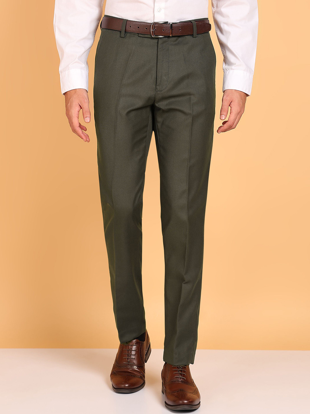 Buy Cyphus Men Smart Slim Fit Formal Trousers - Trousers for Men ...