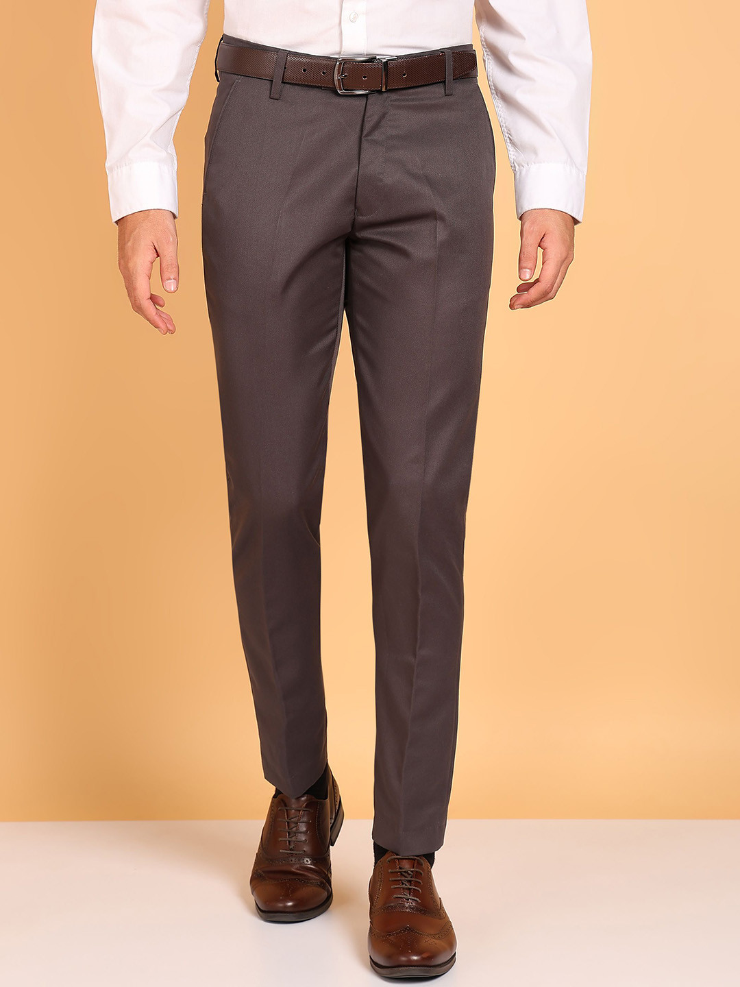 Buy Cyphus Men Smart Slim Fit Formal Trousers - Trousers for Men ...