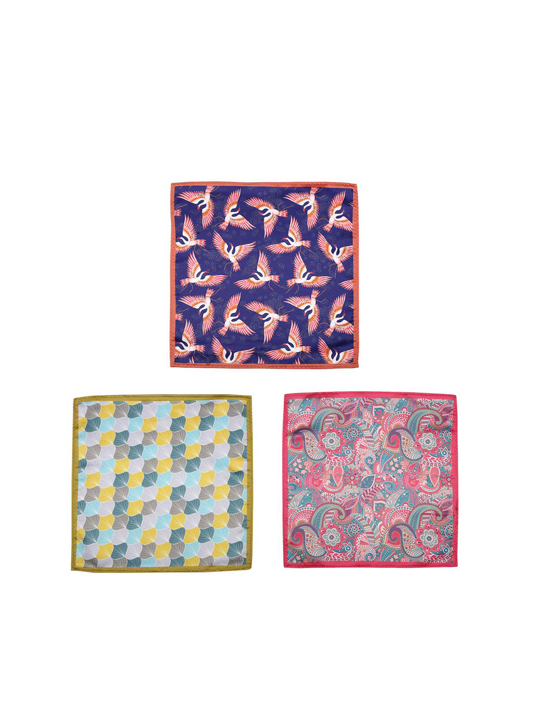 Buy Tossido Pack Of 3 Ethnic Motifs Printed Microfiber Pocket Squares - Pocket Squares for Men ...