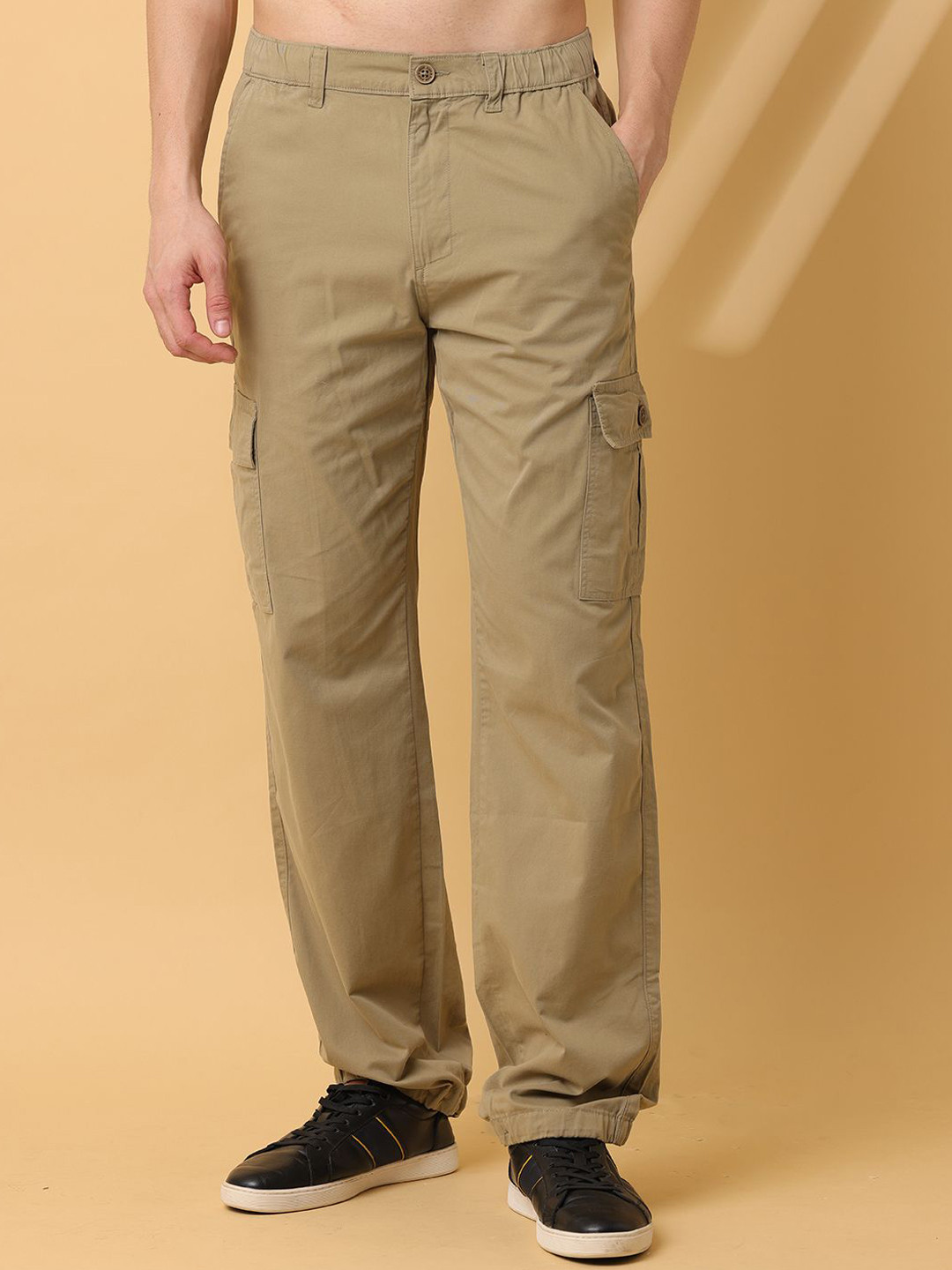 Buy RIGS AND RAGS Men Cotton Loose Fit Cargos Trousers - Trousers for ...