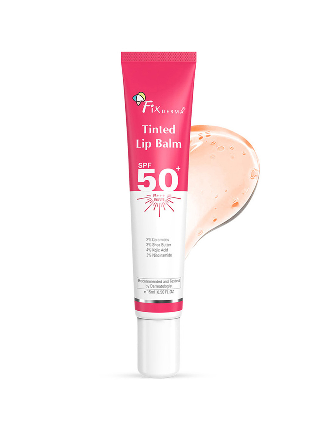 Buy FIXDERMA 4% Kojic Acid SPF50+PA+++ Tinted Lip Balm With Ceramide ...