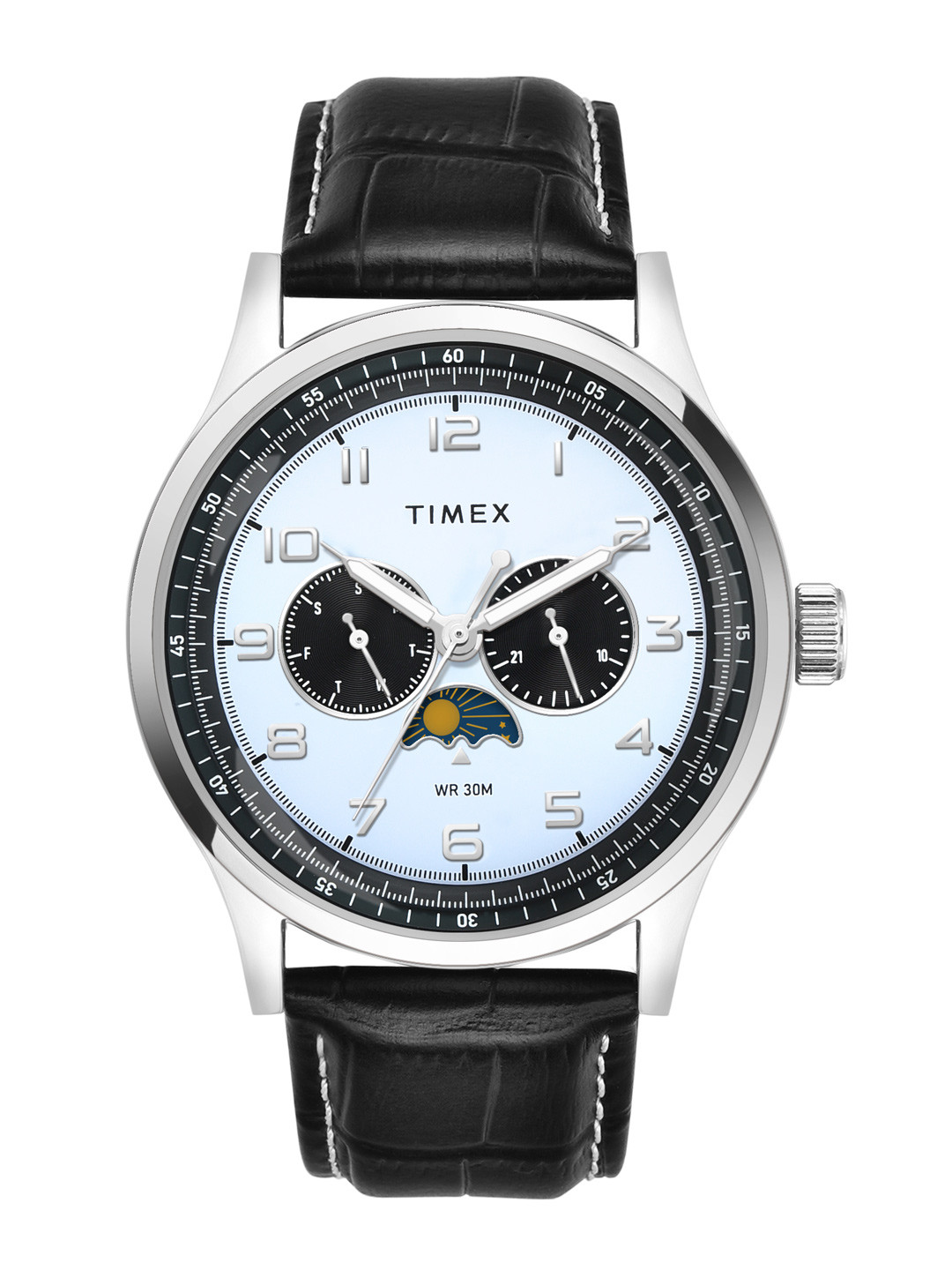 Buy Timex Men Leather Textured Straps Analogue Multi Function Watch ...