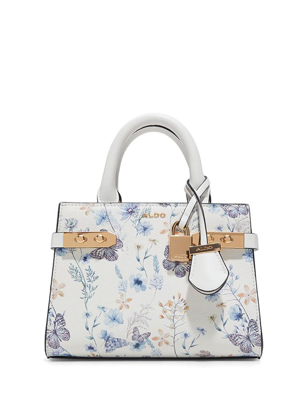Buy ALDO Women LISBON Floral Printed Structured Leather Handheld Bag ...